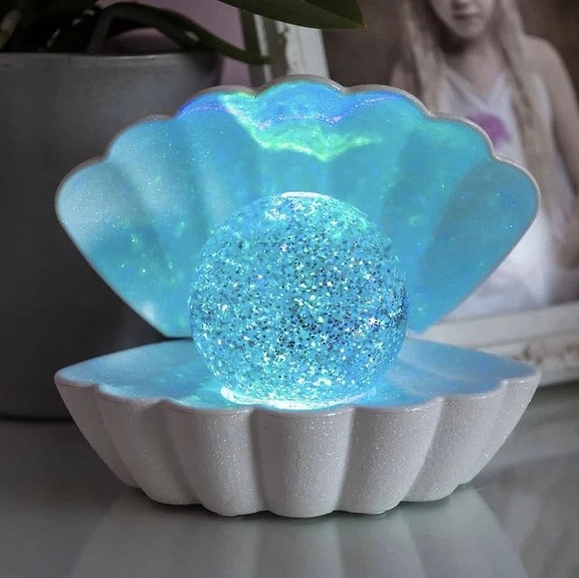 CLAM SHELLS LIGHT | Beautiful Pearl Glitter Ball Lamp (White Glitter) £ ...