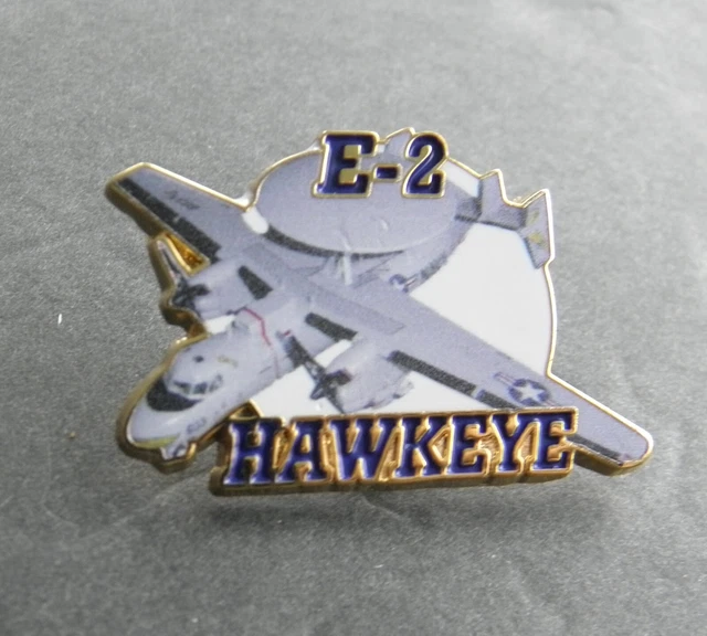 NAVY E2 E-2C HAWKEYE AEW TACTICAL AIRCRAFT PRINT ENAMEL LAPEL PIN 1.5 ...