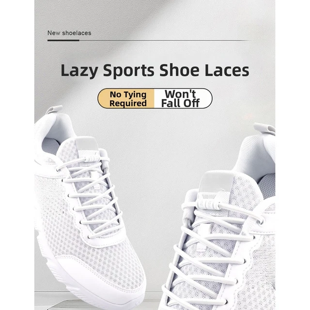 ELASTIC NO TIE Shoelaces with Polished Metal Buckles for Dress Athletic ...