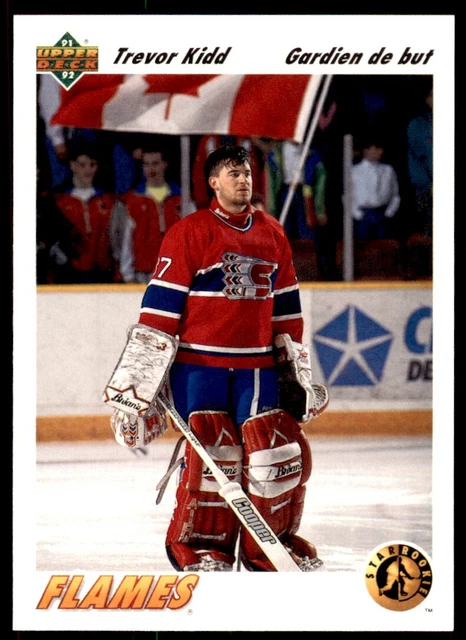 1991-92 PONT SUPÉRIEUR français Trevor Kidd. Calgary Flames #449 EUR 1 ...