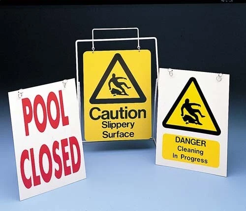 SWIMMING POOL SAFETY Sign Stand Swimmers Guideline Metal Signboard ...