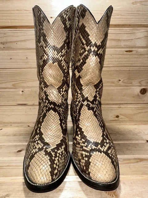 AMERICAN MENS GENUINE Full Python Exotic Snake Cowboy Boots 10.5 D $400 ...