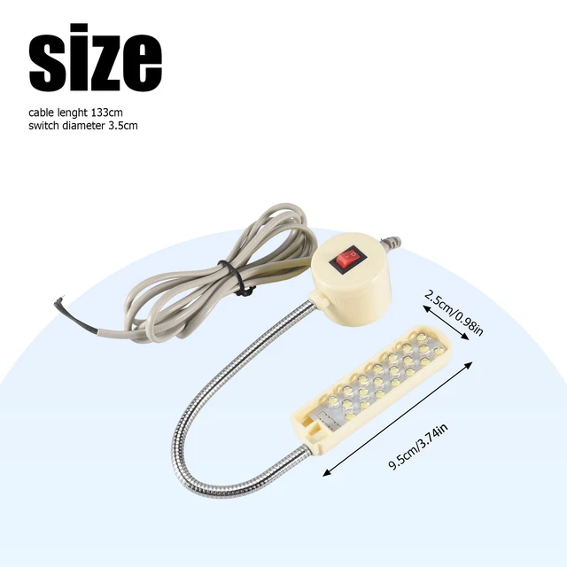 3X(20 LED 220V Sewing machines working lamp Magnetic type LED light ...