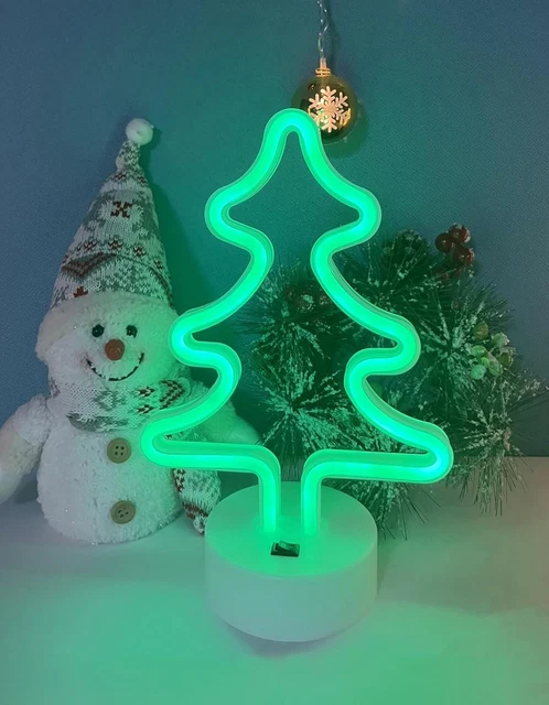 AOSCTELF NEON LIGHT Sign,LED Neon Signs Christmas Tree, Battery/USB ...