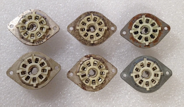 B9G LOCTAL 9PIN Tube Valve Röhren Socket 2 pieces EF55, EC52, EC54 £12. ...
