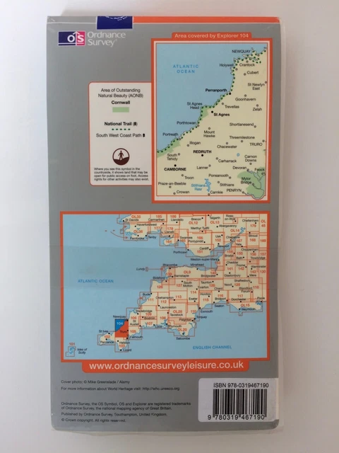WATERPROOF HIKING MAP OS 104 Redruth & St Agnes 1:25.000 EUR 15,50 ...