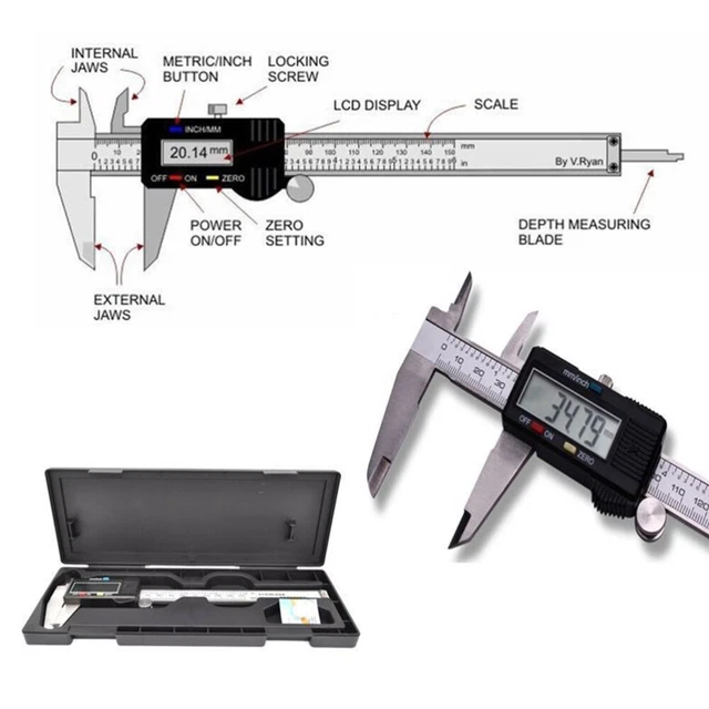 VERNIER CALIPER GAUGE Precise Vernier Caliper Calipers Measuring Tool £ ...