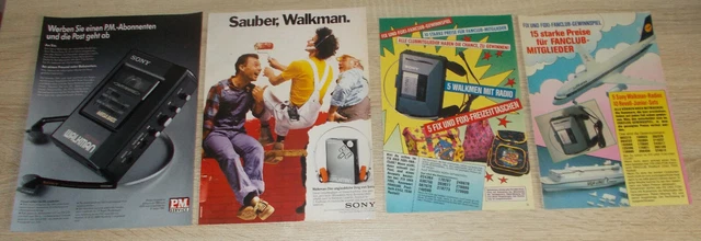 1980'S VINTAGE SONY WALKMAN Print Ads advertisements lot European $13. ...