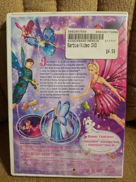 BARBIE MARIPOSA AND Her Butterfly Fairy Friends (DVD, 2008) EUR 7,61 ...