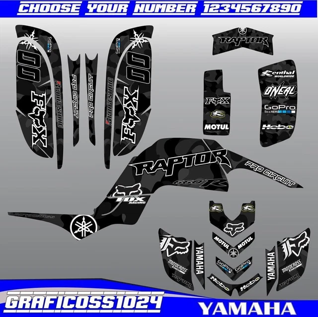 YAMAHA RAPTOR 660 660R Full Graphics Decals Stickers Kit Atv $223.13 ...