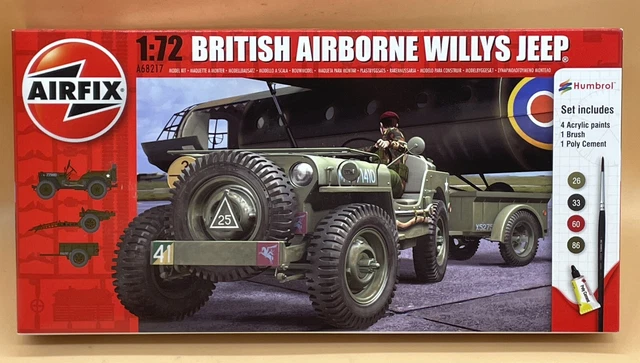 1:72 MODEL WILLYS British Jeep Kit AIRFIX Airborne NEW BRITISH WILLYS ...