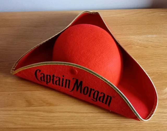 CAPTAIN MORGAN RED Pirate Style Hat - Man Cave - Party £7.00 - PicClick UK