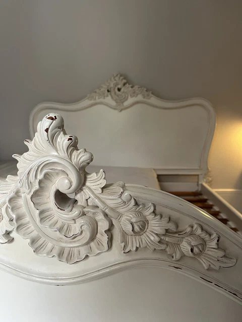 FRENCH STYLE ROCOCO Double Wooden Bed Frame. Beautiful Detail At The ...