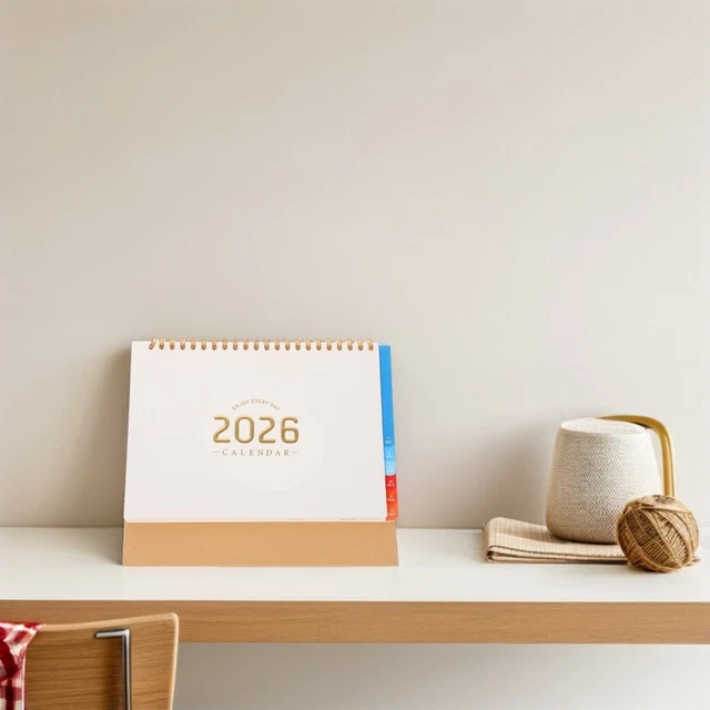 TISCHKALENDER: AUGUST 2025 – Dezember 2026. Stehender Tischkalender mit ...