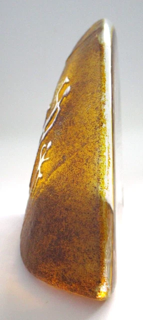 VTG SIGNED MATS Jonasson Maleras Crystal Cave Rock Carving Amber #3801 ...