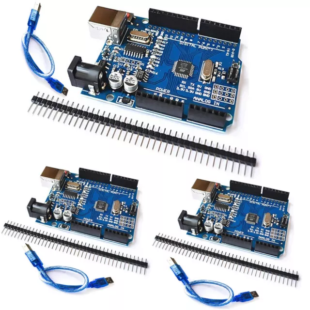 FOR ARDUINO UNO R3 Development Board ATmega328P ATMEGA16U2+ 3pcs USB ...