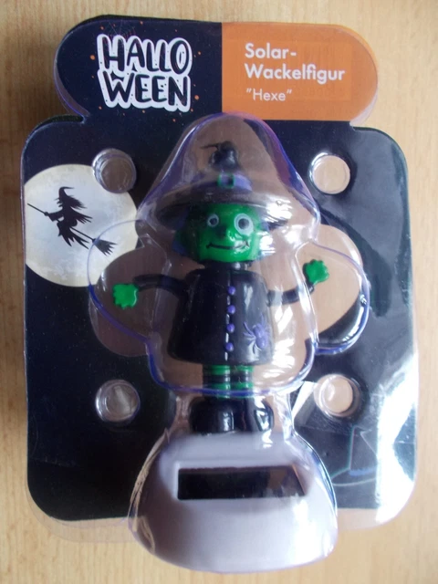 SOLAR FIGUR, WACKELFIGUR mit Solar, Hexe tanzt Hula, Halloween EUR 4,49 ...