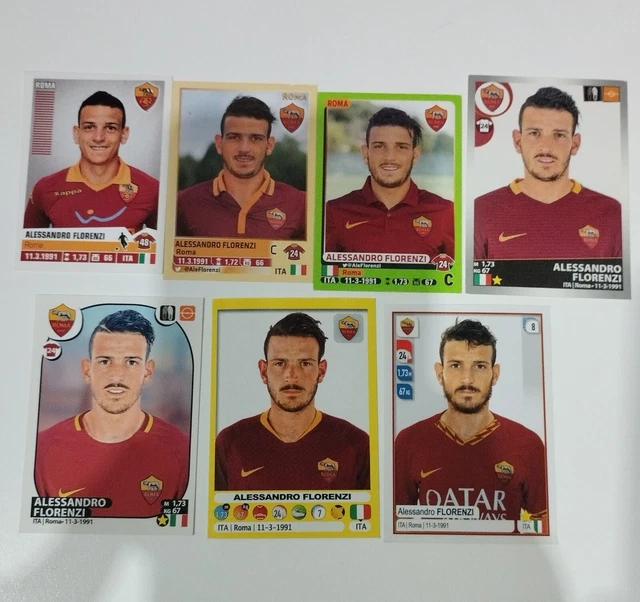 FIGURINE CALCIATORI PANINI Alessandro Florenzi lotto 7 pezzi nuive con ...