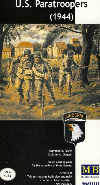 MB MASTERBOX - U.S. Paratroopers 1944 US Paratroopers Model Kit 1:35 ...