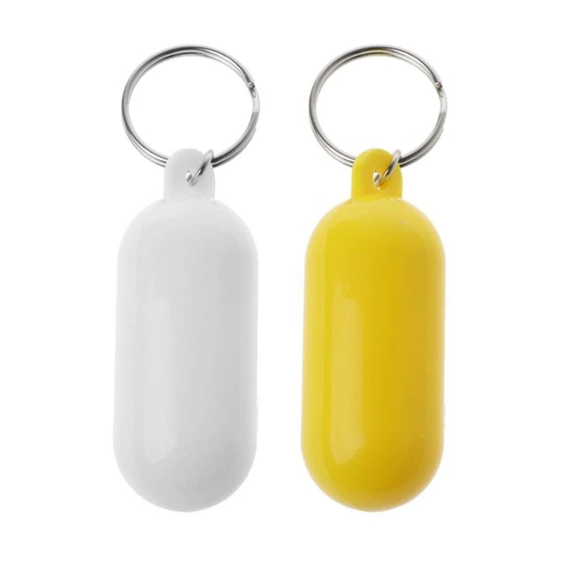 WHITE/YELLOW FLOATING KEYCHAINS Pill-shape Floating for Key Ring for ...