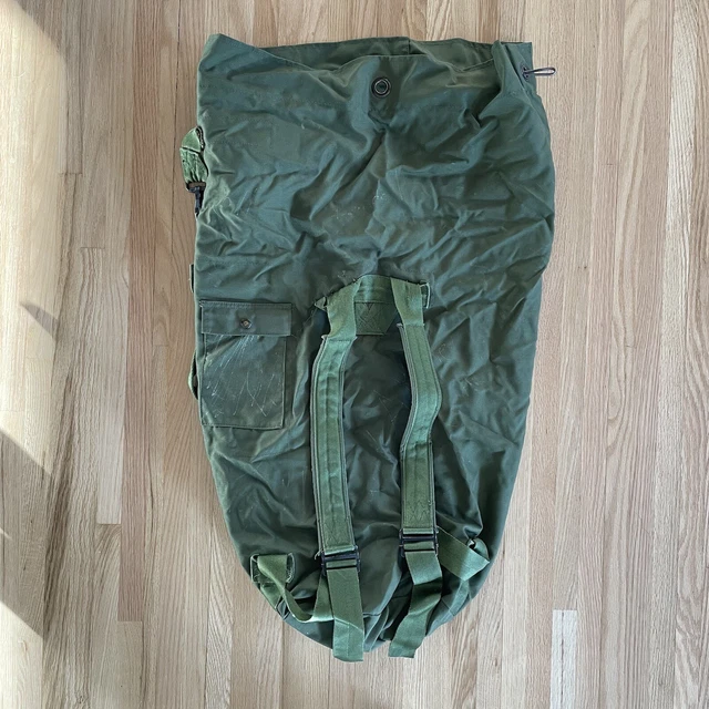 US ARMY MILITARY Heavy Duty Nylon Duffle Bag Rucksack Backpack Green ...