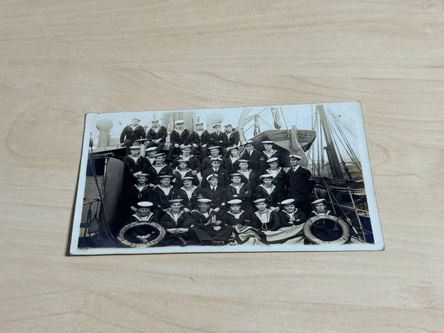 WW2 GROUP PHOTO Royal Navy Clearance Service Sailors HMS Meynell Rare ...