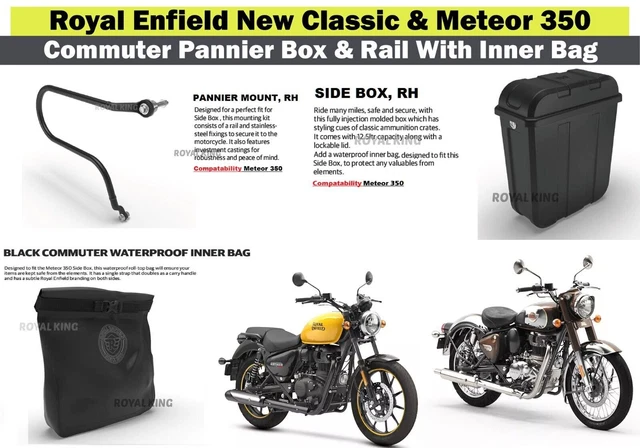 ROYAL ENFIELD & Commuter Box & Rail Avec Sac Intérieur New Classic ...