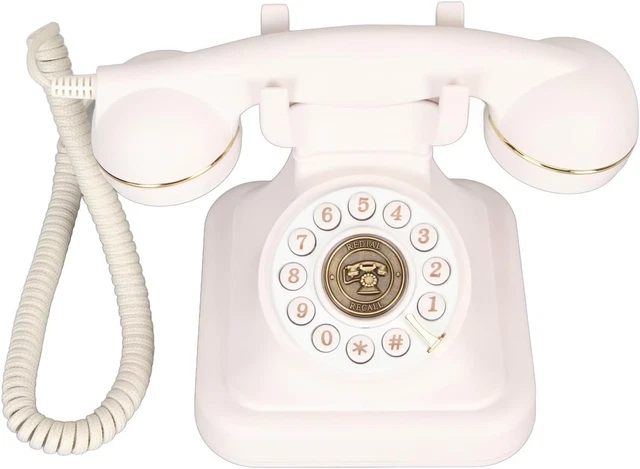 VINTAGE TELEPHONE, ANTIQUE Phone Old Fashioned Push Button Dial ...