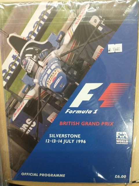 SILVERSTONE BRITISH GRAND Prix FORMULA 1 Programme July 1996 £9.99 ...