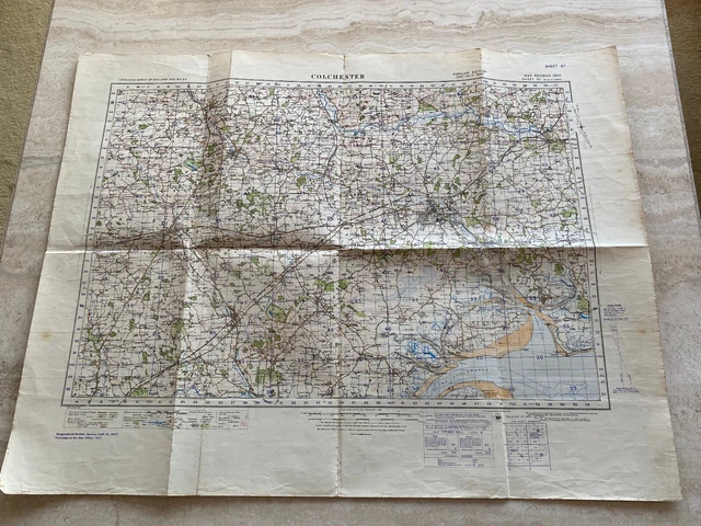 WW2 O.S. MAP of COLCHESTER - Sheet no. 97 - Dated 1931 - War Revision ...