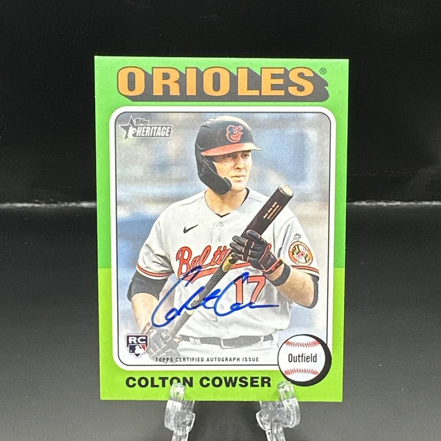 COLTON COWSER 2024 Heritage Real One Autografo RC Rookie Auto Orioles ...