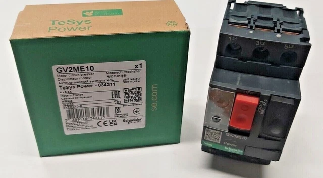 SCHNEIDER ELECTRIC GV2ME10 Motor Circuit Breaker 4-6.3A TeSys 034311 £ ...