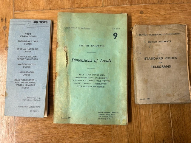 BRITISH RAILWAYS WAGON Codes, Codes For Telegrams, Dimension If Loads £ ...