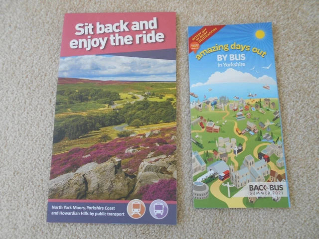 2, YORKSHIRE (NORTH) SUGGESTED BUS NETWORK TRIPS. OPEN OUT LEAFLETS. Ex ...