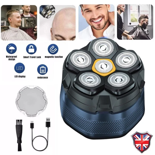 6D ELECTRIC HEAD Shaver for Bald Men Magnetic Razor Wet/Dry Beard Hair ...