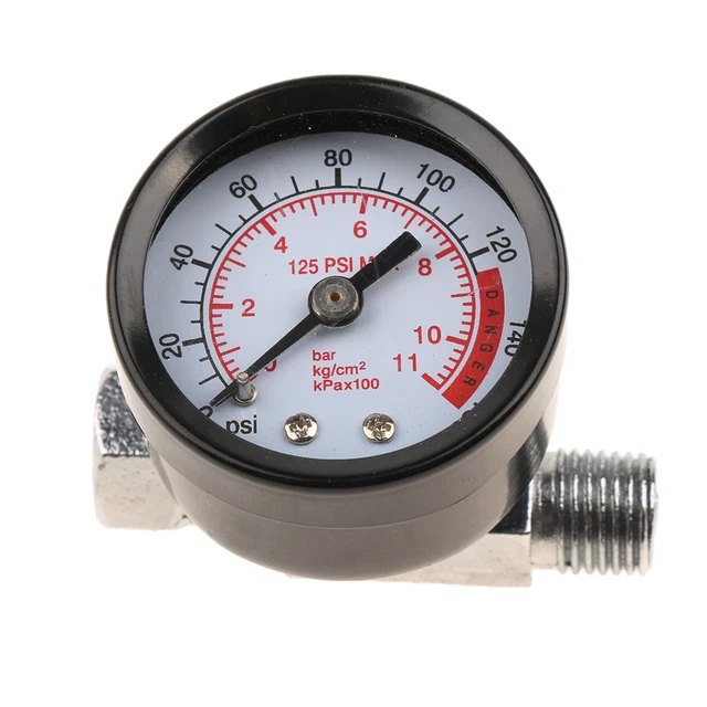 1/4'' ADJUSTABLE MINI Pressure Regulator Dial Gauge Spray Gun Air ...