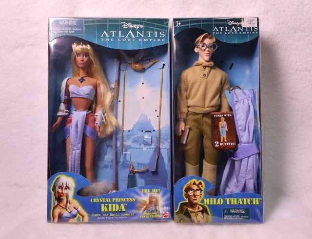 DISNEY DOLL-ATLANTIS THE Lost Empire Crystal-Princess Kida&Milo-Vintage ...