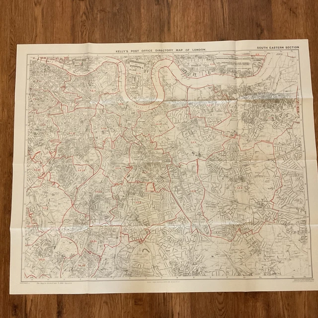 LONDON MAPS FOUR Kellys Post Office Directory Post War 1950s Vintage SE ...