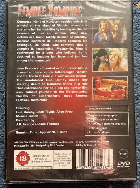FEMALE VAMPIRE JESS Franco Dvd Lina Romay Horror Film Rare £19.99 ...