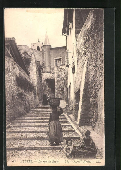 CPA HYERES, LA rue du Repos EUR 6,00 - PicClick FR