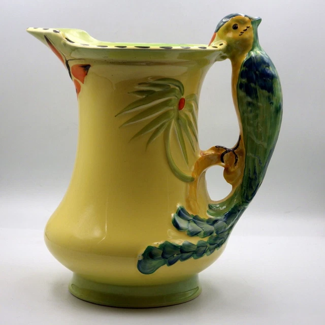BURLEIGH WARE 1930S Art Deco Yellow PARROT JUG £45.00 - PicClick UK