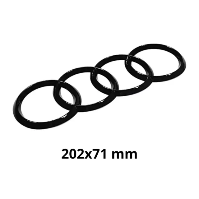 Stemma Posteriore Audi 202x71mm Logo A1 A3 A4 A6 Q2 Q3 Q5 Q8 Nero