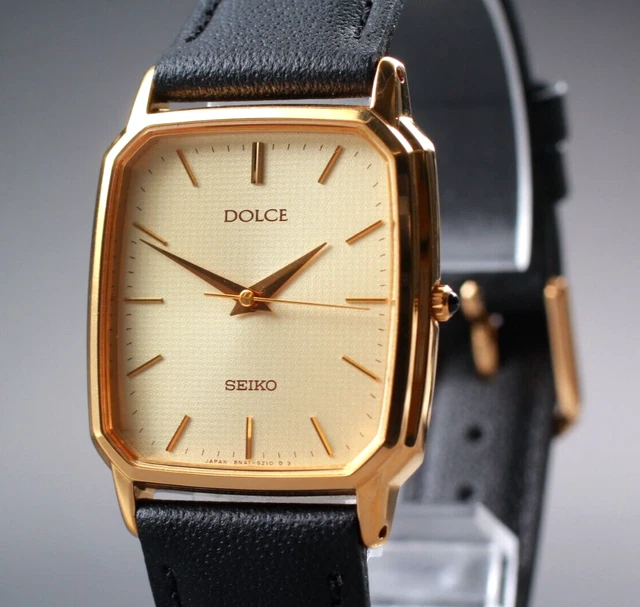 [N MINT] VINTAGE Seiko Dolce 8N41-6060 Gold Dial Men's Quartz Watch From JAPAN £103.25 - PicClick UK