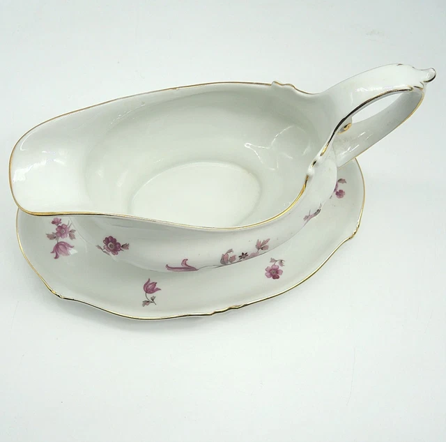 GROSSE THOMAS SAUCIERE mit Blumendekor und Unterteil ca. 23 x 15cm EUR ...