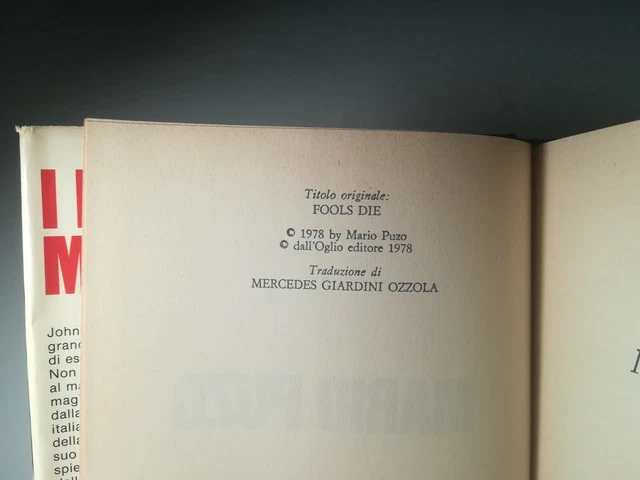 I FOLLI MUOIONO Di Mario Puzo 1978 Dall'oglio Libro Da Collezione (151 ...