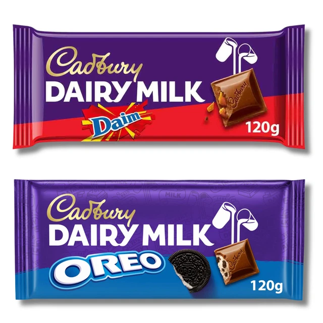 CADBURY DAIRY MILK Oreo & Daim Creamy Chocolate Crunchy Pieces Flavours ...