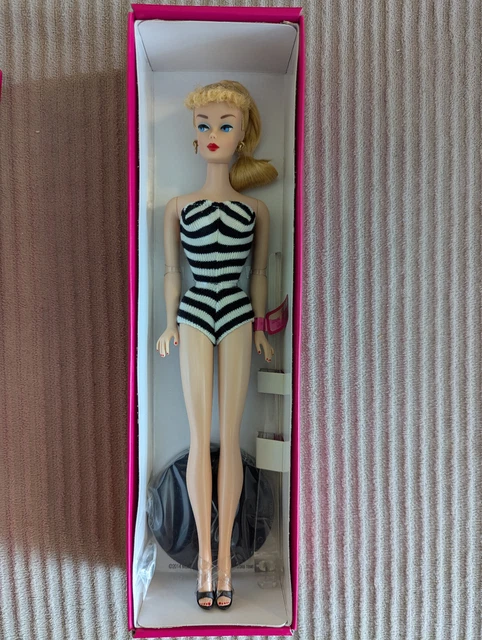 COLLECTOR BLACK AND White Bathing Suit Barbie Doll New in Box $125.00 ...