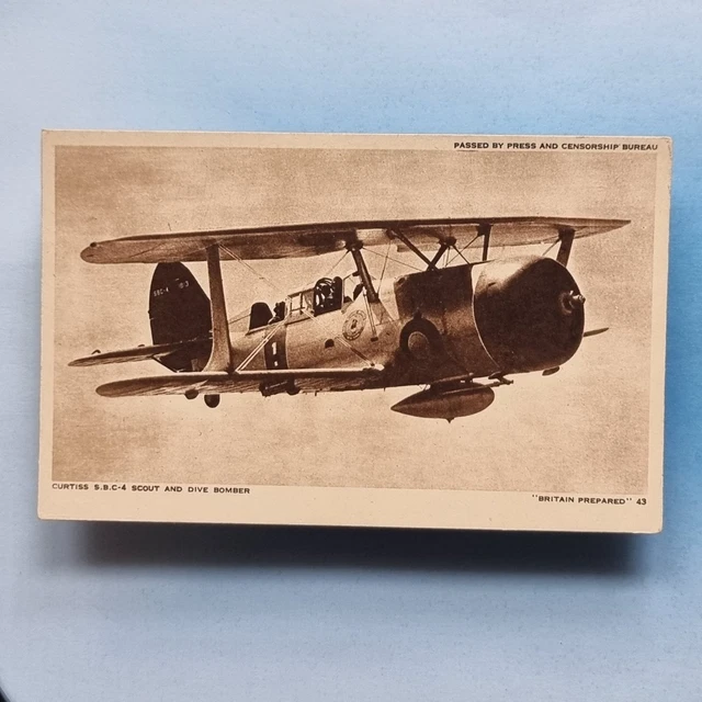 USAAF WW2 AIRCRAFT Postcard C1940 Biplane Dive Bomber Curtiss Scout SBC ...