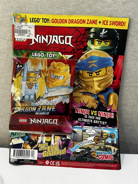 LEGO NINJAGO MAGAZINE 93 + Golden Dragon Zane Minifigure Foil Pack ...