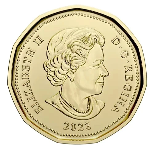 2022 CANADA LOONIE $1 Coloured Coin - Oscar Peterson from Mint Roll $1. ...